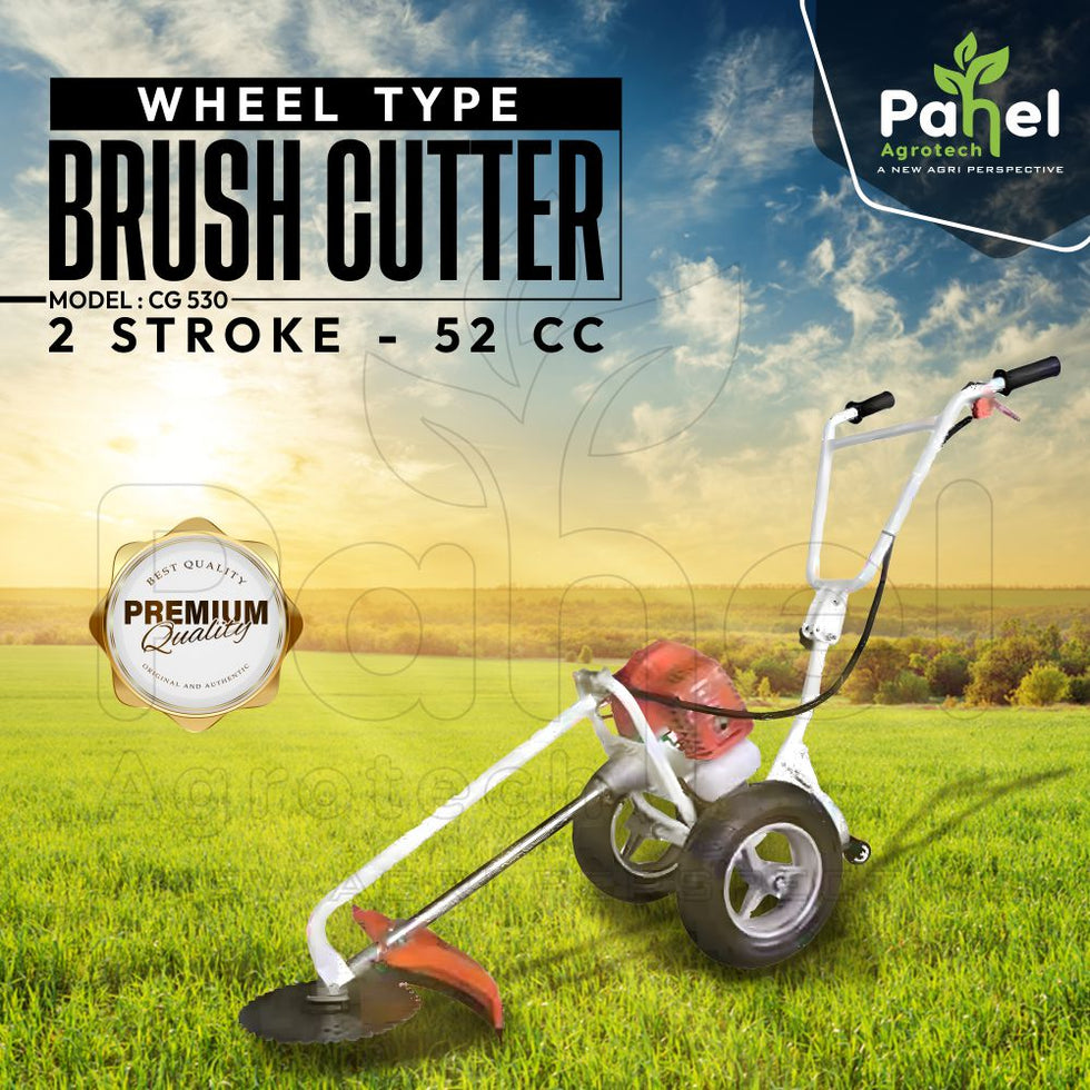 Pahel 52 CC 2 Stroke Trolley Brush Cutter (Wheel Type Brush Cutter ...
